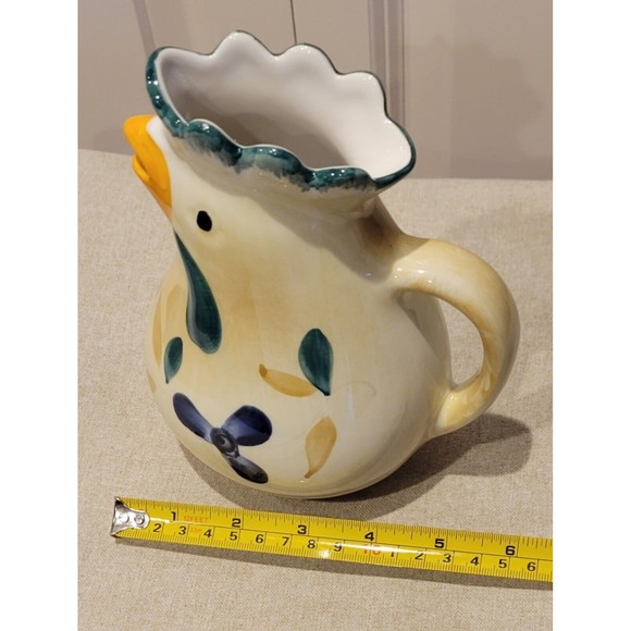 Unbranded | Dining | Ceramic Chicken Rooster Water Pitcher Hand Painted ...